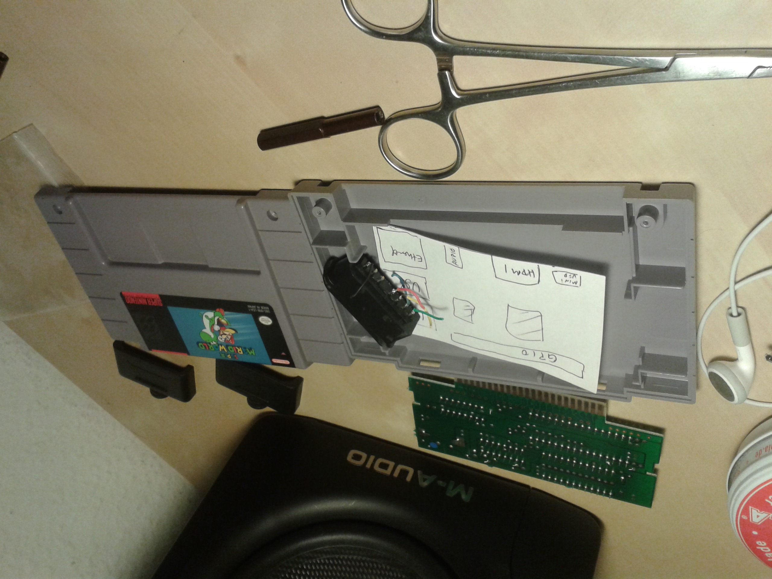 Super Pi - RPi b+ inside a Super Mario World cartridge - petrockblock